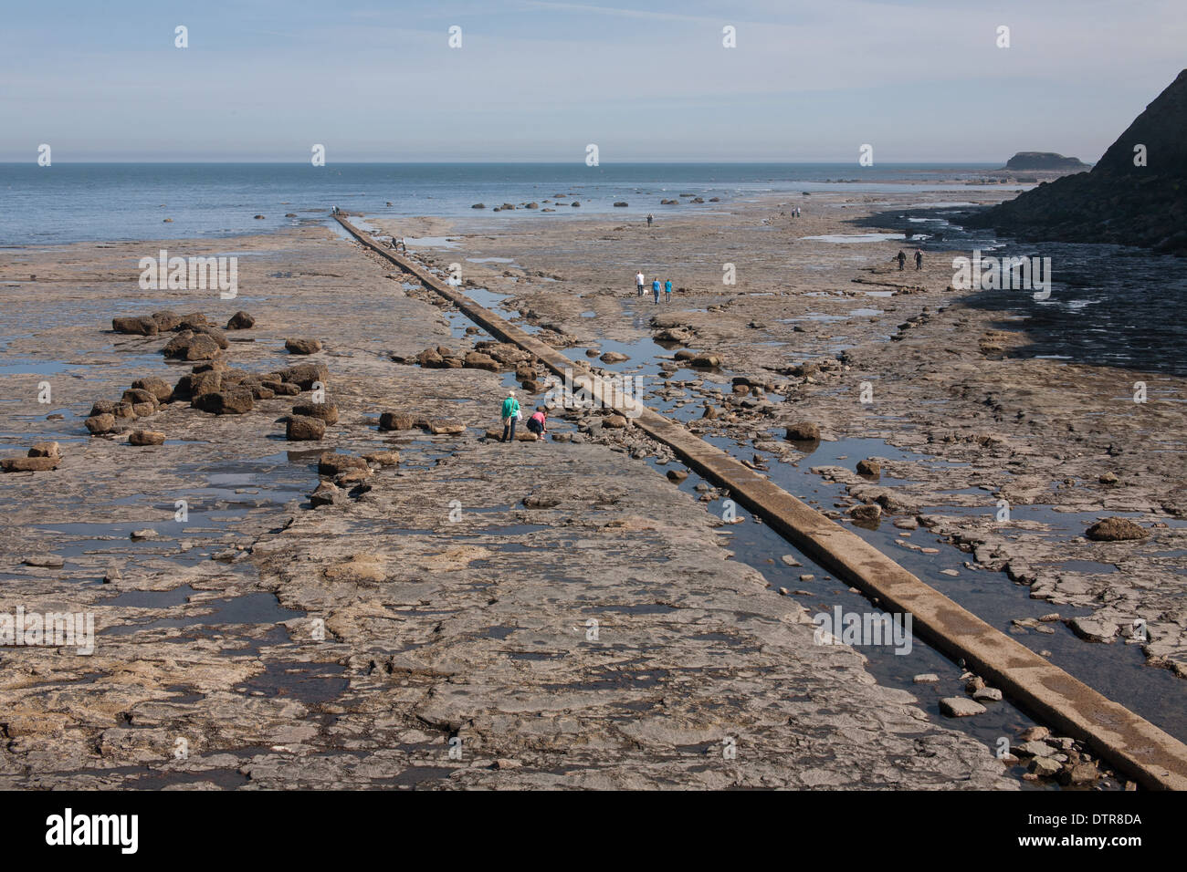Waste Pipe Sea Bound and Tourists, Whitby, East Yorkshire, England ...