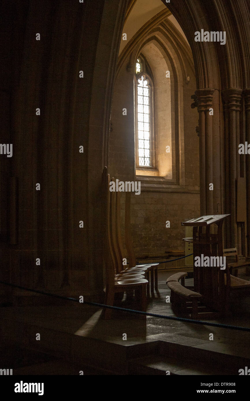 Window Wells Cathedral, Somerset, England, UK Stock Photo - Alamy