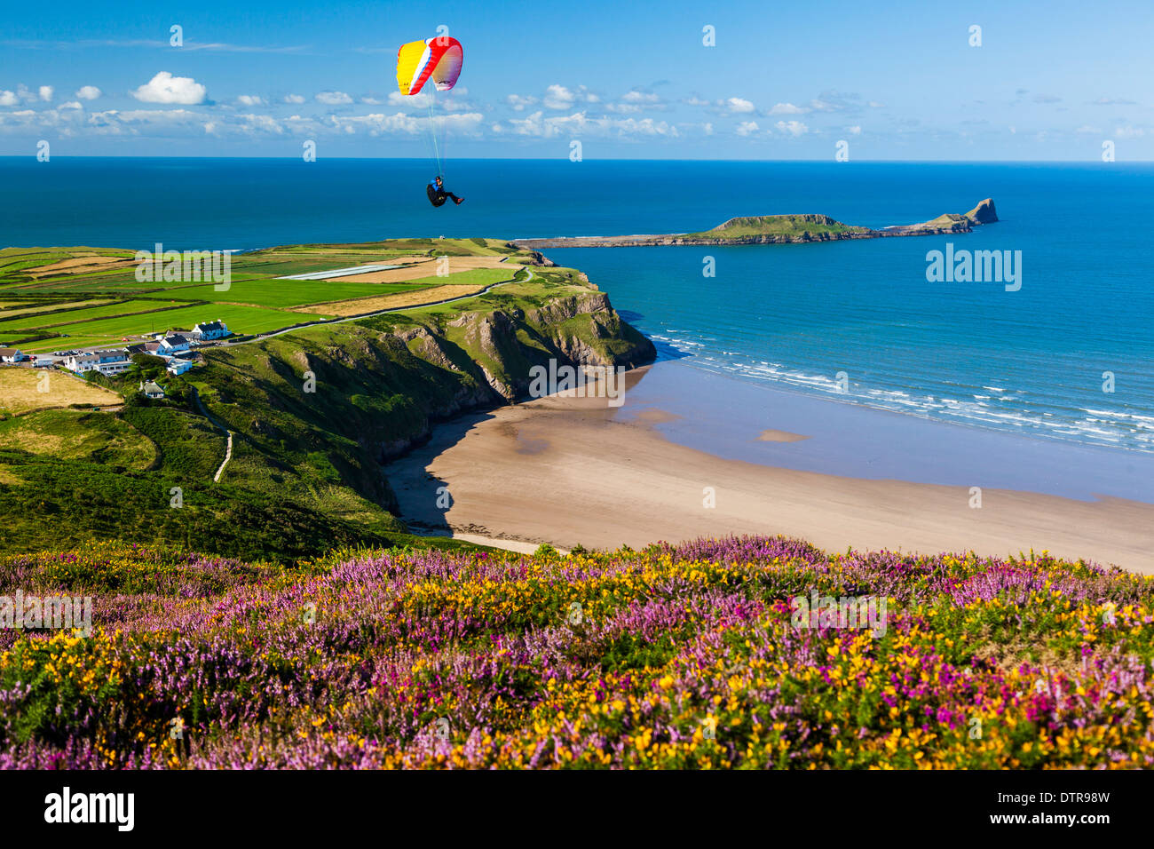 Rhossili Bay,Worms Head, Gower, Wales, UK Stock Photo - Alamy