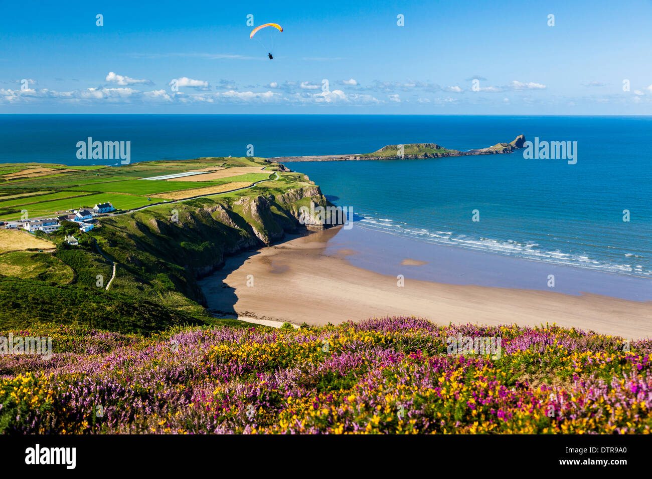 Rhossili Bay,Worms Head, Gower, Wales, UK Stock Photo - Alamy