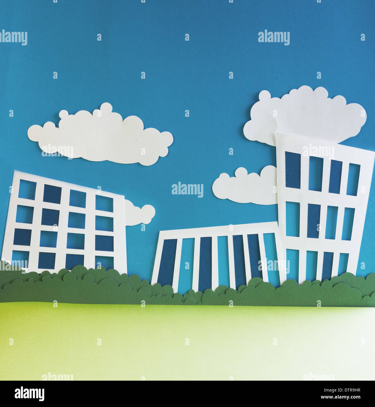 Abstract paper buildings, urban city life concept Stock Photo - Alamy