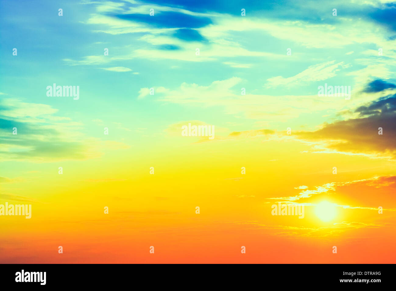 Sunset, sunrise with clouds. Sky background Stock Photo - Alamy