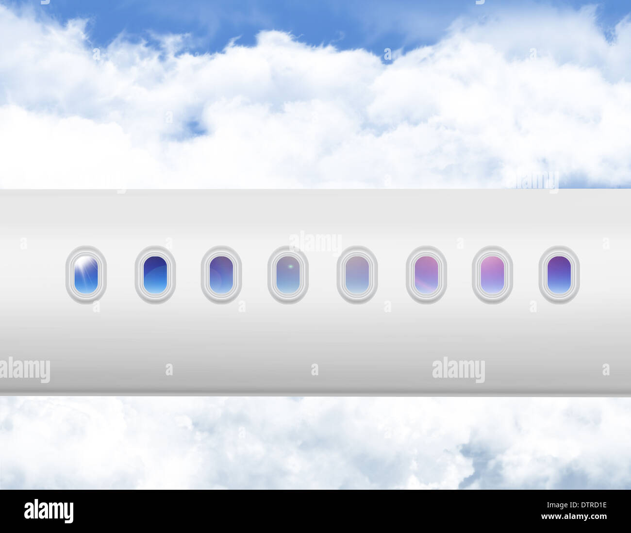 Aircraft s Porthole, plane flight Stock Photo - Alamy