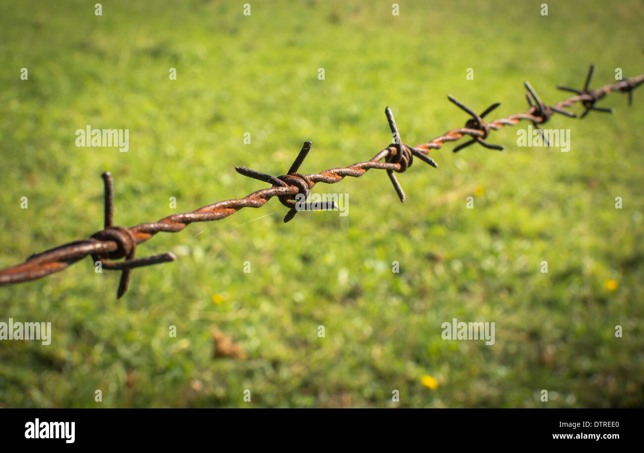 Rusty barbed wire hi-res stock photography and images - Alamy