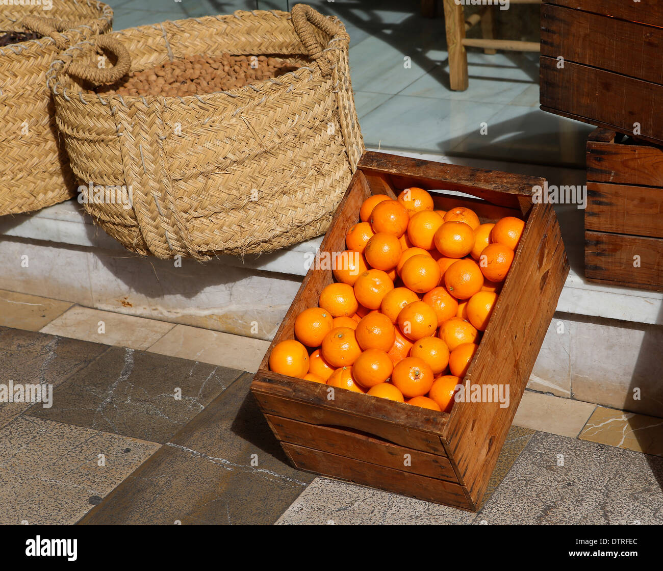 Oranges for sale on the street in the island of Majorca, Spain Stock ...