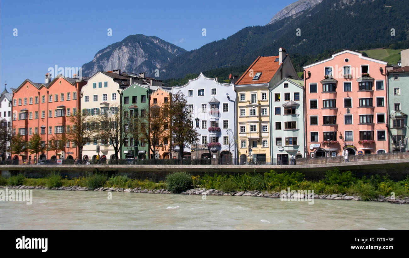 Colorful riverside houses in Innsbruck, Austria Stock Photo - Alamy