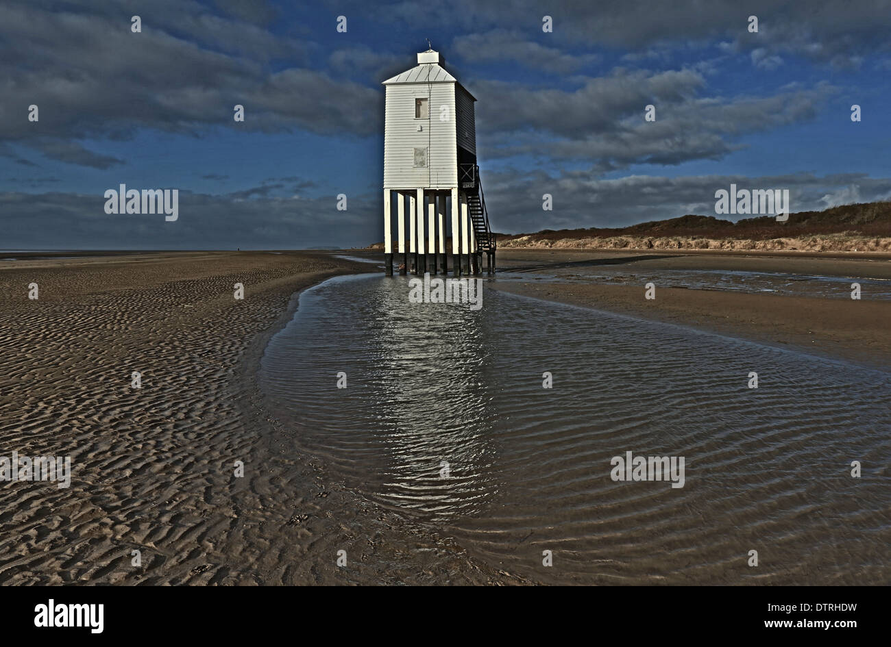 hdr burnham on sea low lighthouse Stock Photo - Alamy
