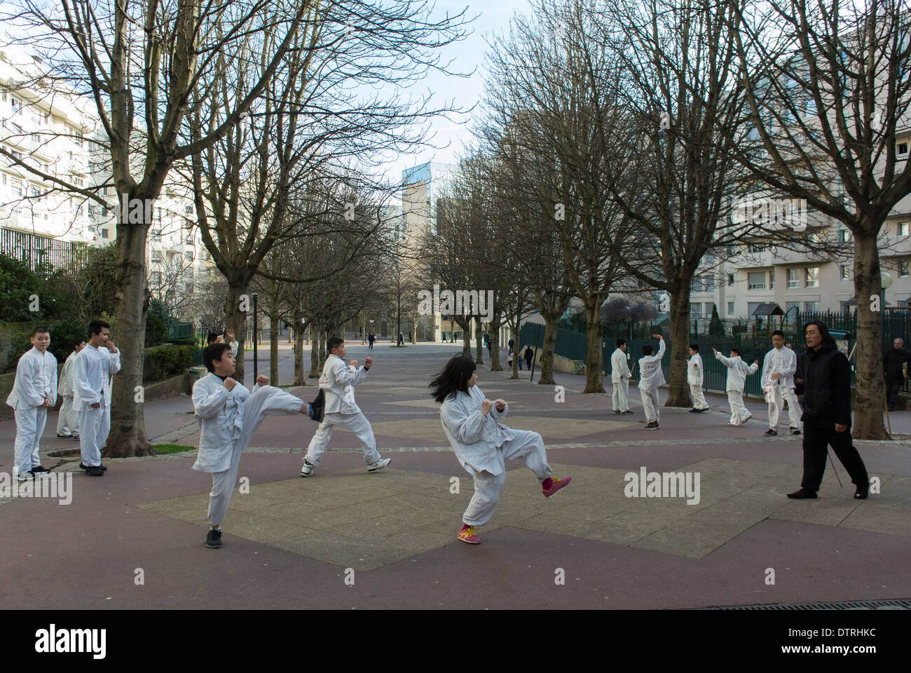Paris, France., Group Children, in Class, Sport Practice, Outside ...