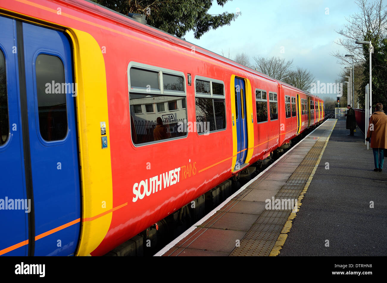 South West train in Shepperton Station Stock Photo - Alamy