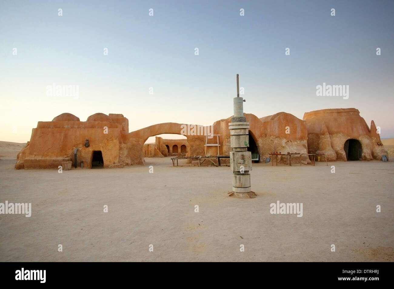 A rocket model and buildings in Ong Jemel, Tunisia. Ong Jemel is a ...