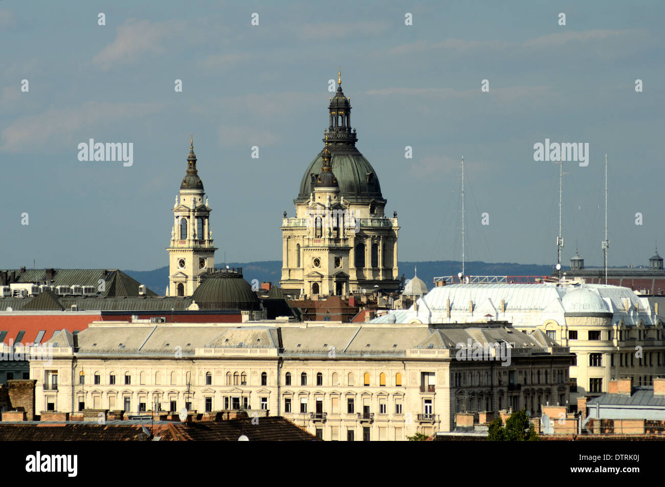 Saint Stephen's Basilica Budapest Hungary view from castle hill Stock ...