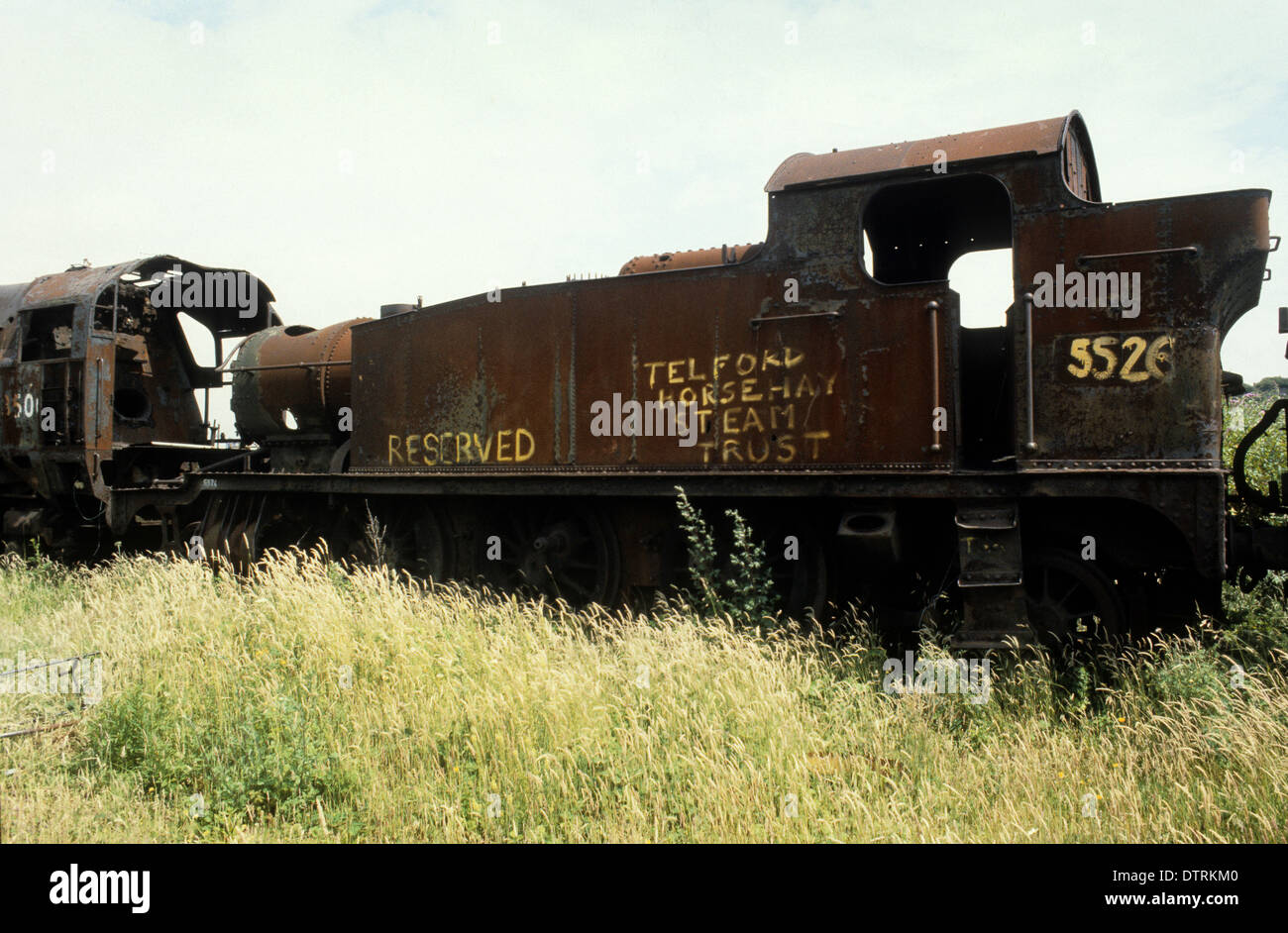 Scrapyard of British steam locomotives at Woodhams Yard in Barry South ...