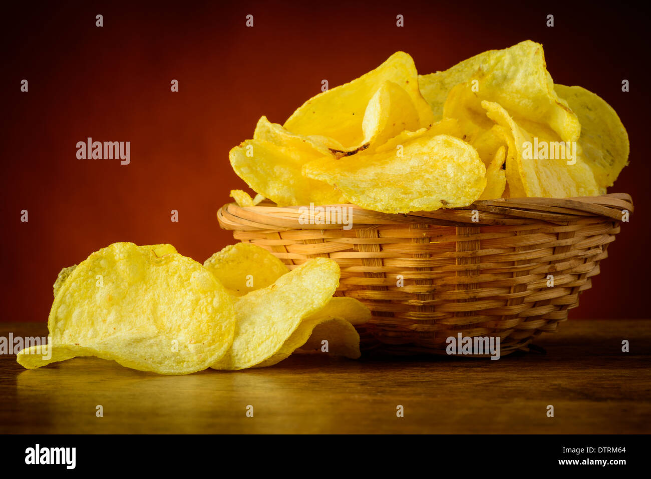 still life with tasty traditional potato chips snacks Stock Photo - Alamy