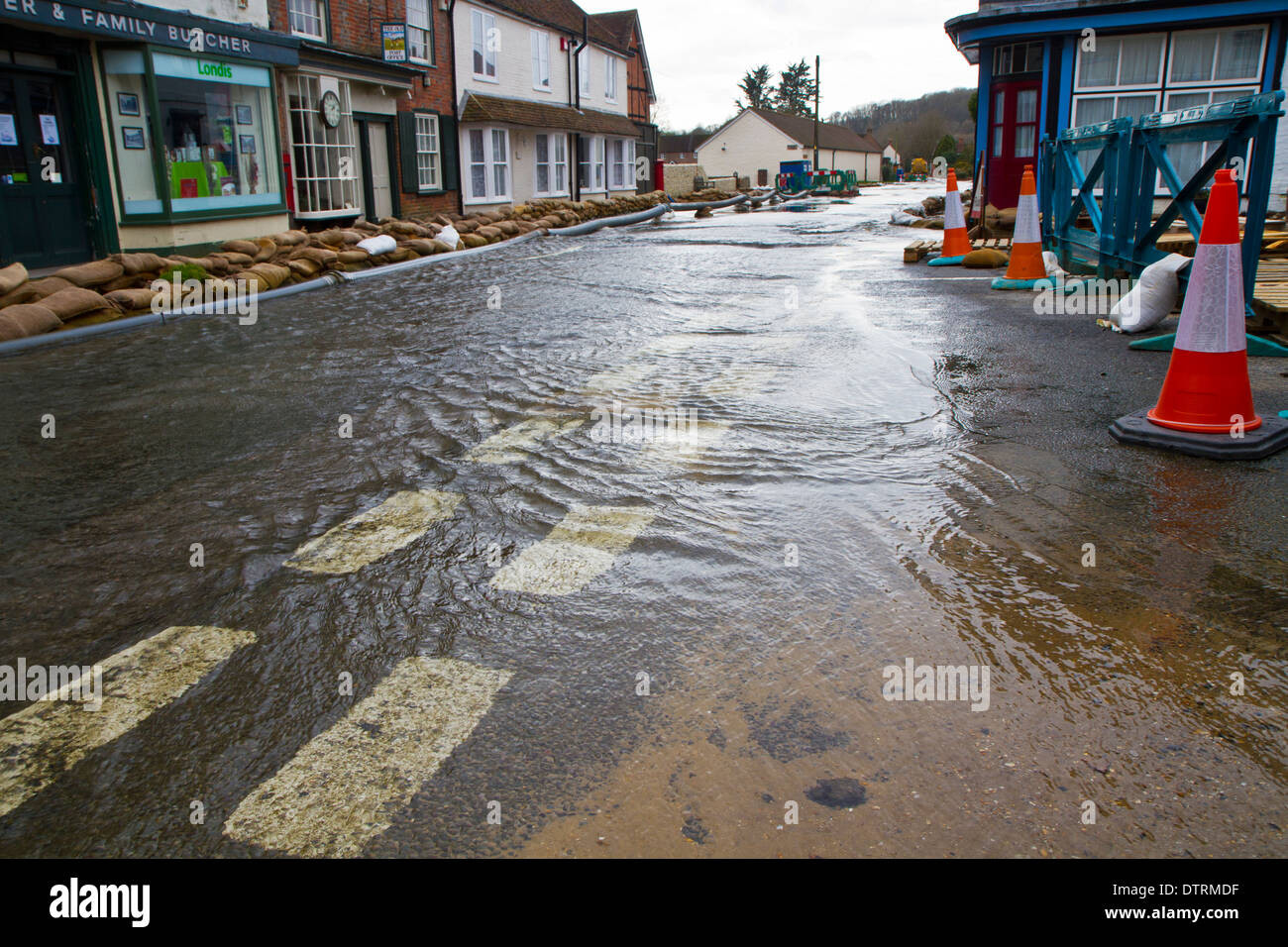 Hambledon village flooding Stock Photo - Alamy