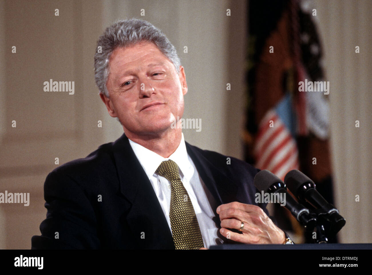 President Bill Clinton during his first press conference of year in the ...