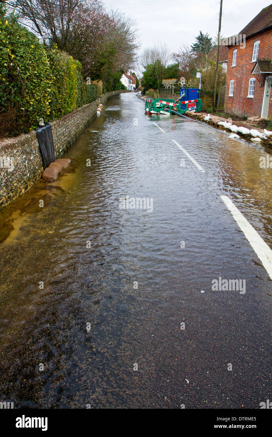Hambledon village flooding Stock Photo - Alamy