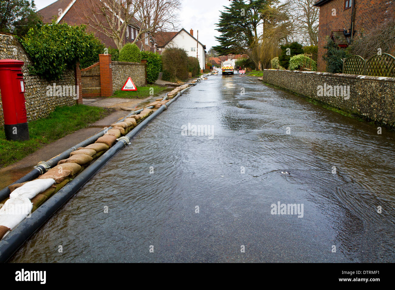 Hambledon village flooding Stock Photo - Alamy