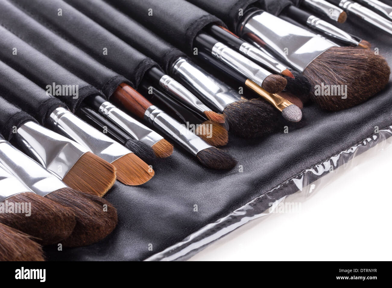 Set of professional make-up brushes in compact case Stock Photo - Alamy