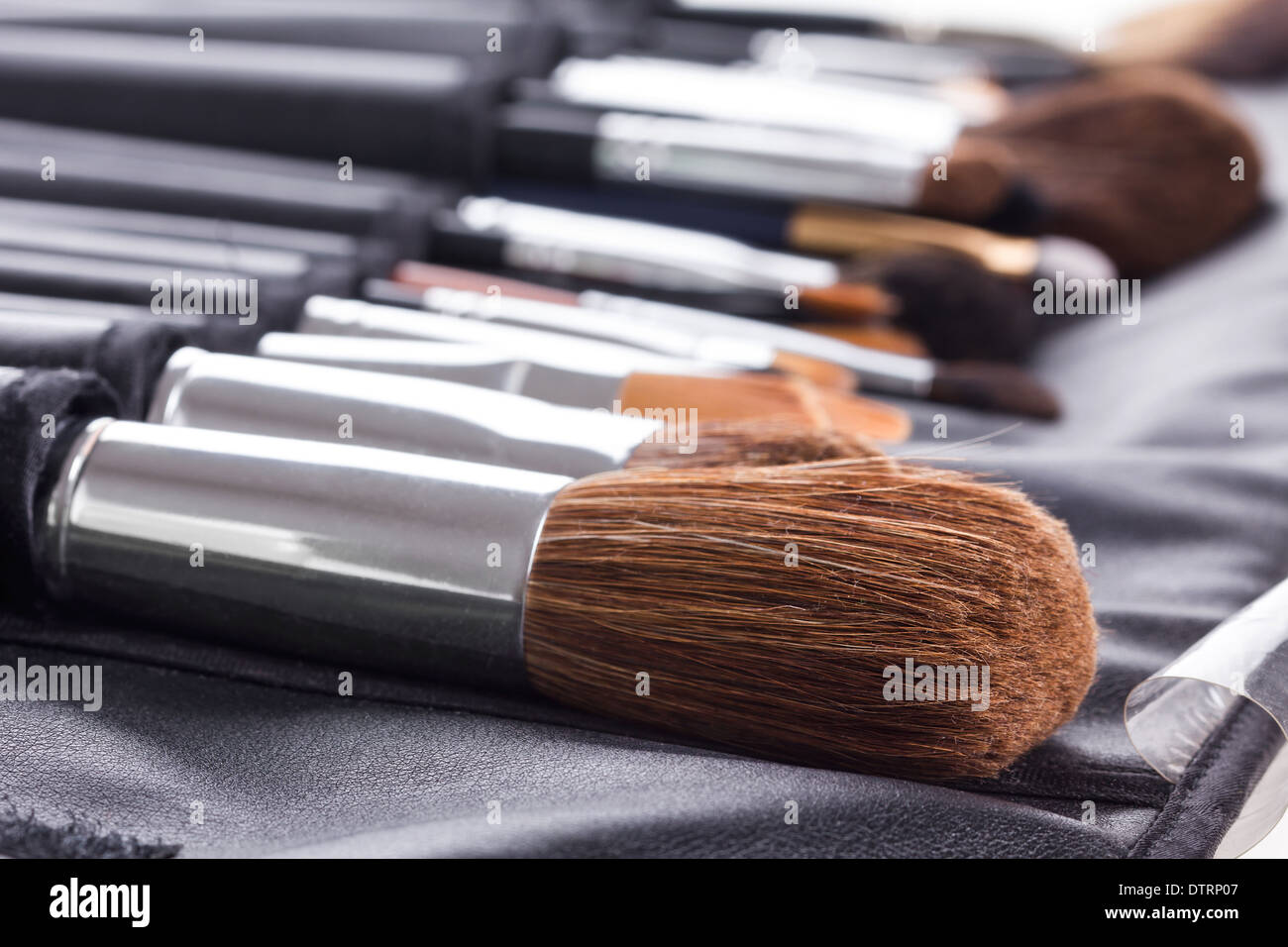 Set of professional make-up brushes in compact case Stock Photo - Alamy