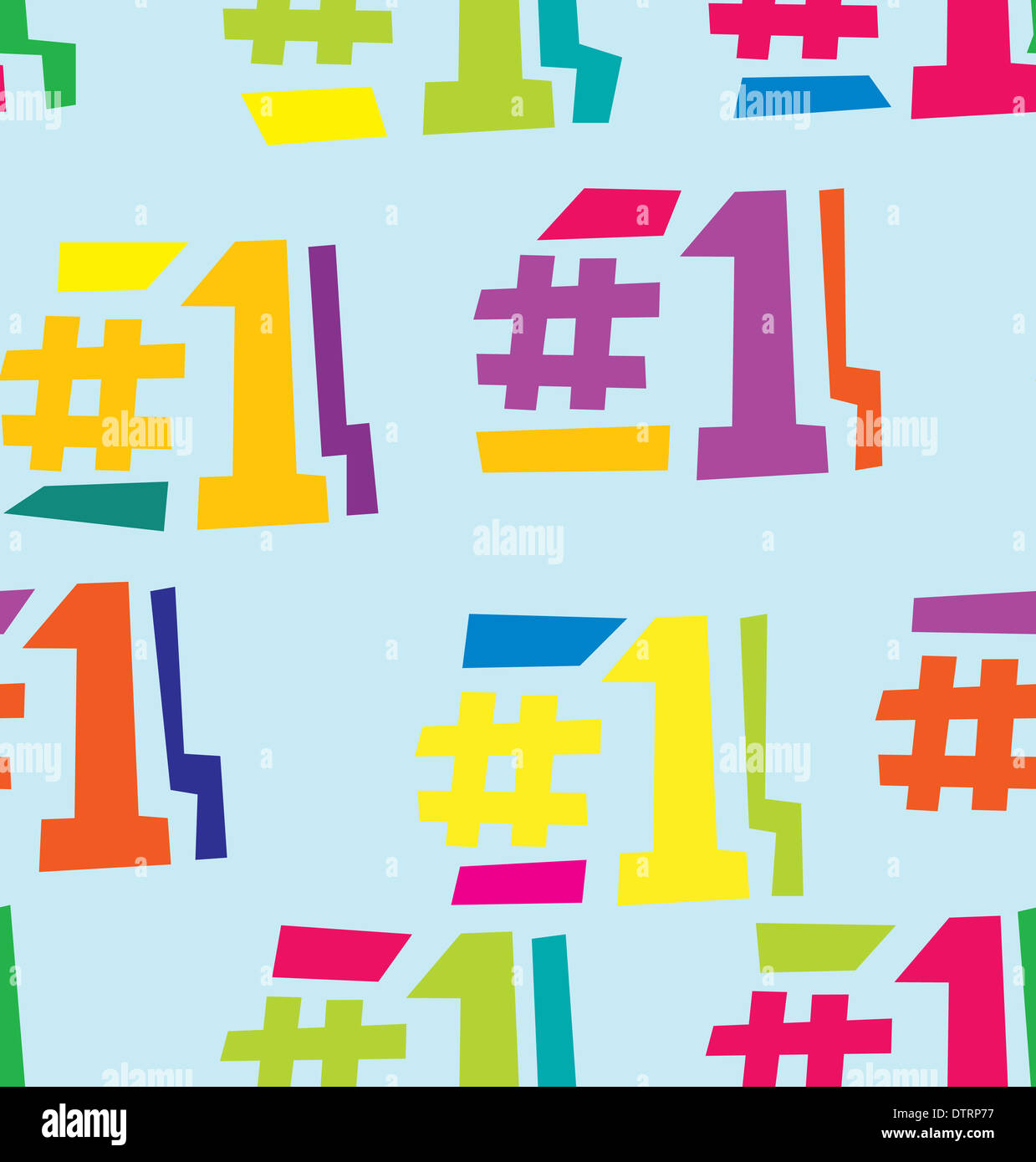 Seamless background pattern of number one in different colors Stock ...