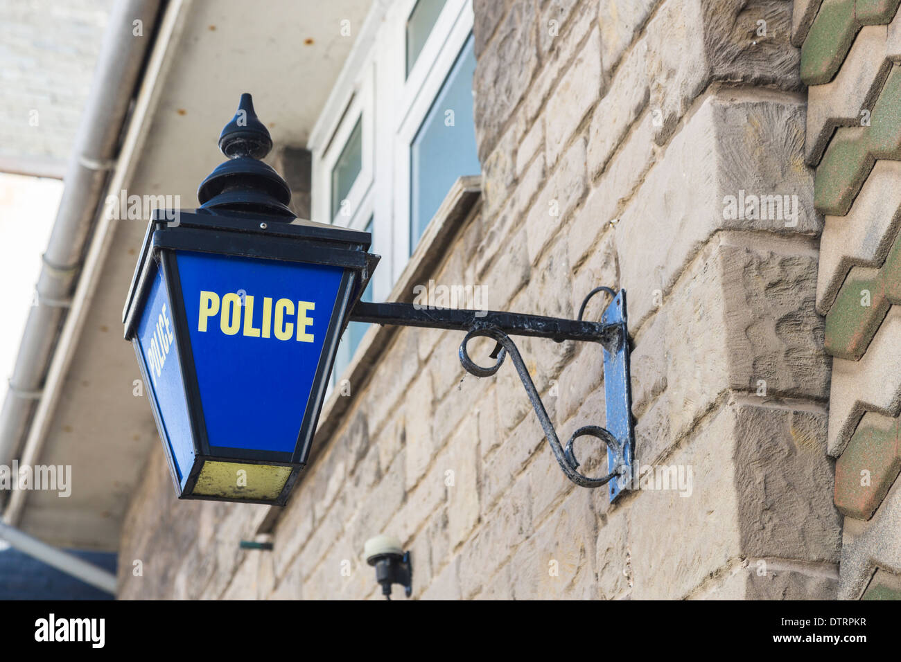 Police blue lamp outside police station in Yarmouth, Isle of Wight, UK ...