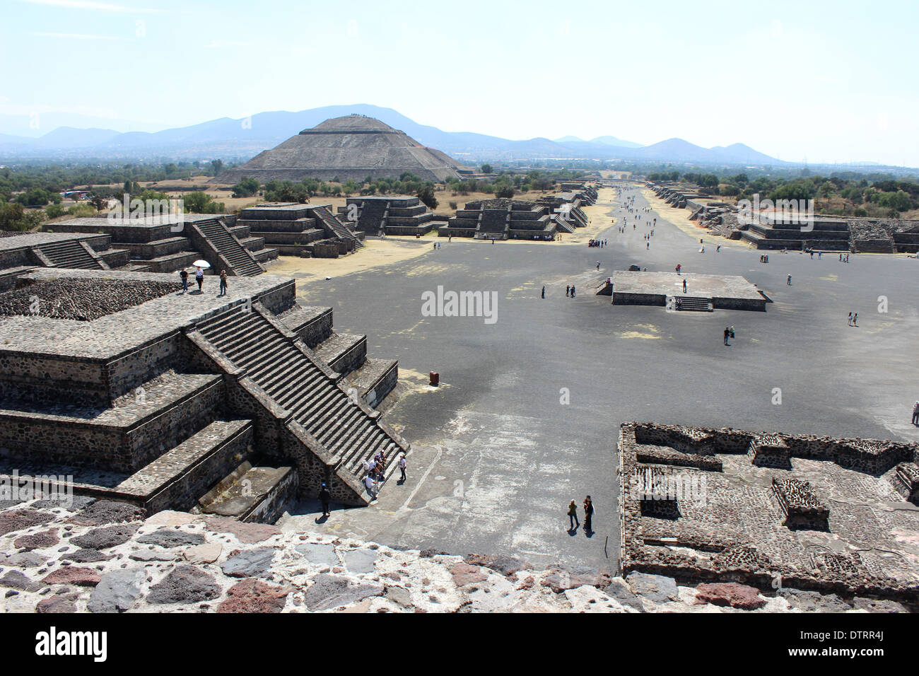 Sun Pyramid and Avenue of the Dead seen from the Moon Pyramid ...