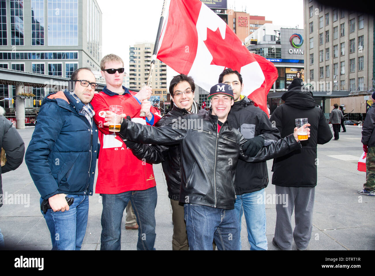Canadian fans celebrated the hockey gold medal at the intersection at ...