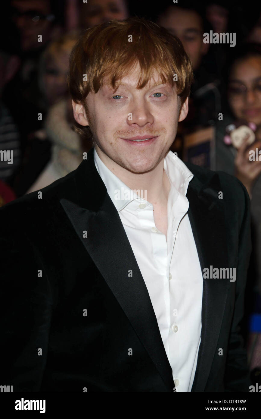 London, UK. 23rd Feb 2014: Rupert Grint arrives at the WhatsOnStage ...