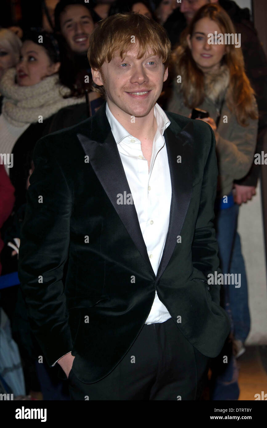 London, UK. 23rd Feb 2014: Rupert Grint arrives at the WhatsOnStage ...