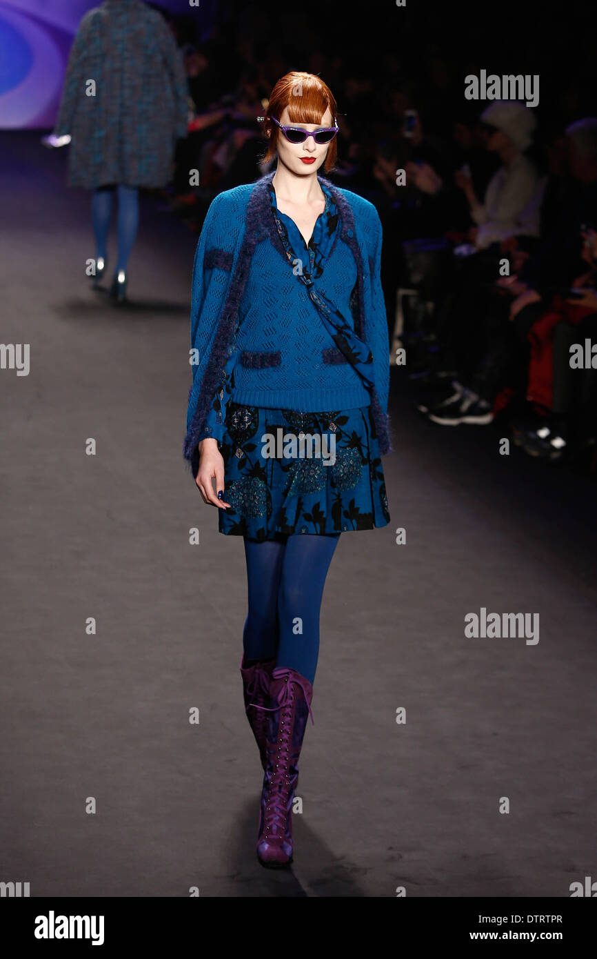 A model walks the runway at the Anna Sui fashion show during Mercedes ...