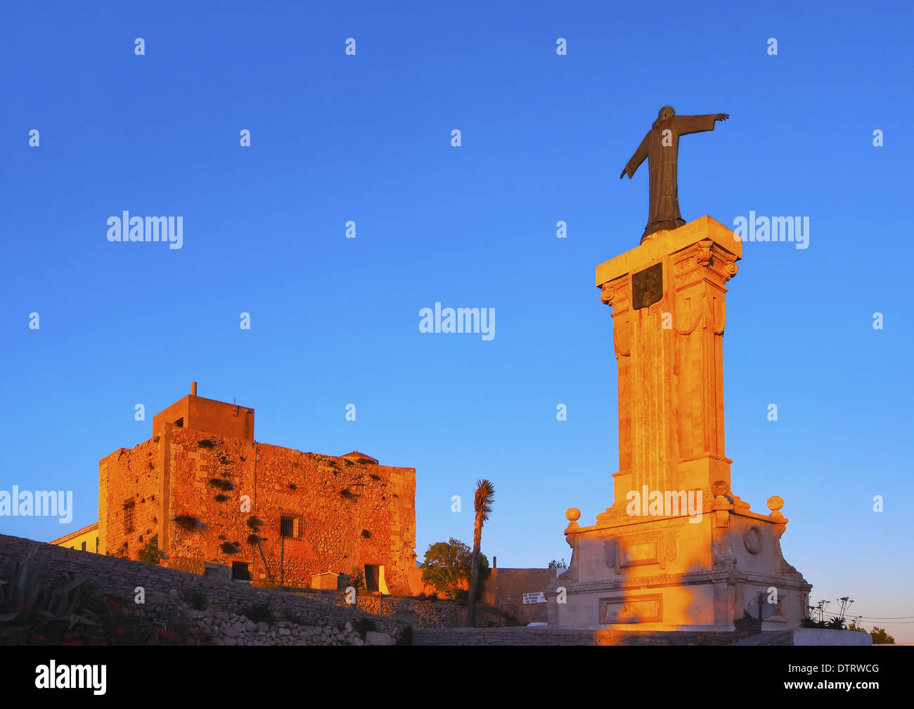 Christ Monument in front of the Monastery on the top of El Toro ...