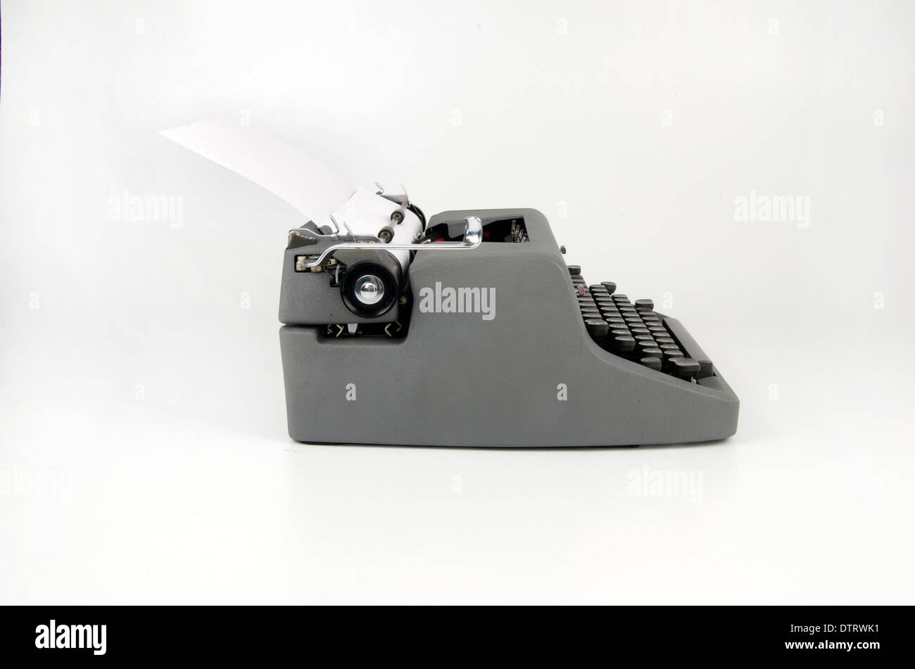 Manual typewriter with retro look shot from the side Stock Photo - Alamy