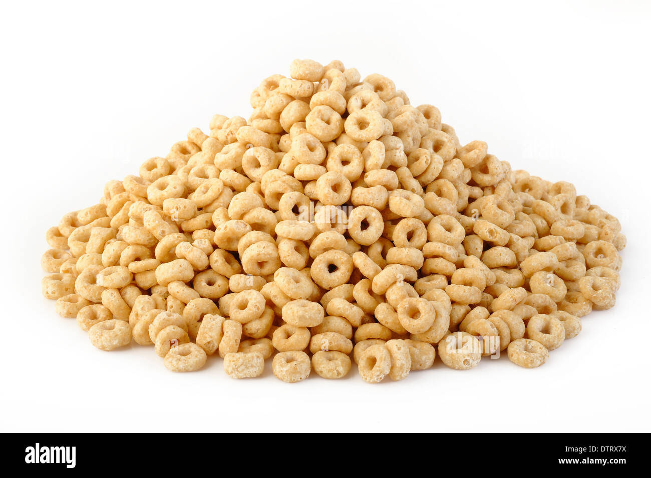 honey cereal rings on white background Stock Photo - Alamy