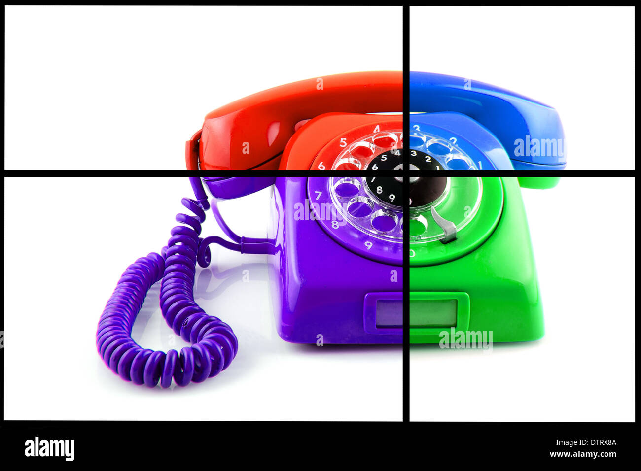 old telephone. Collage Stock Photo - Alamy