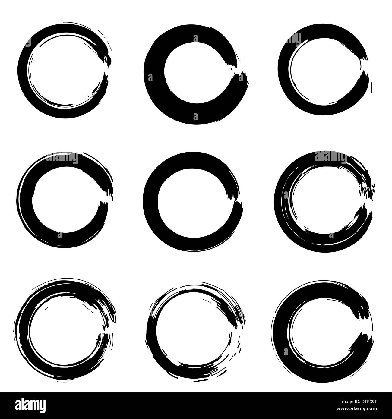 Set of ink circles Stock Photo - Alamy