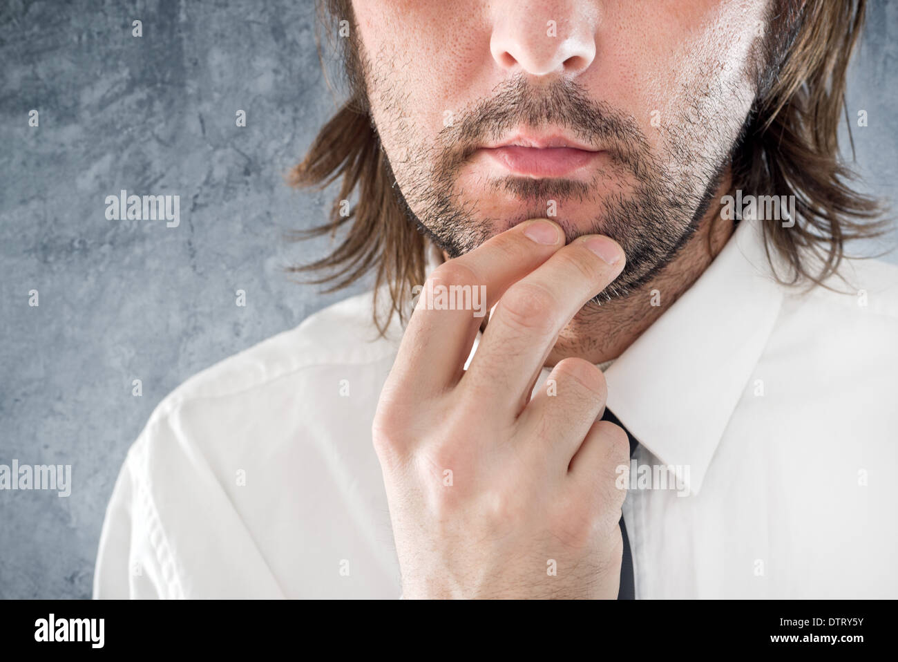 Businessman thinking. Portrait of thoughtful business person Stock ...
