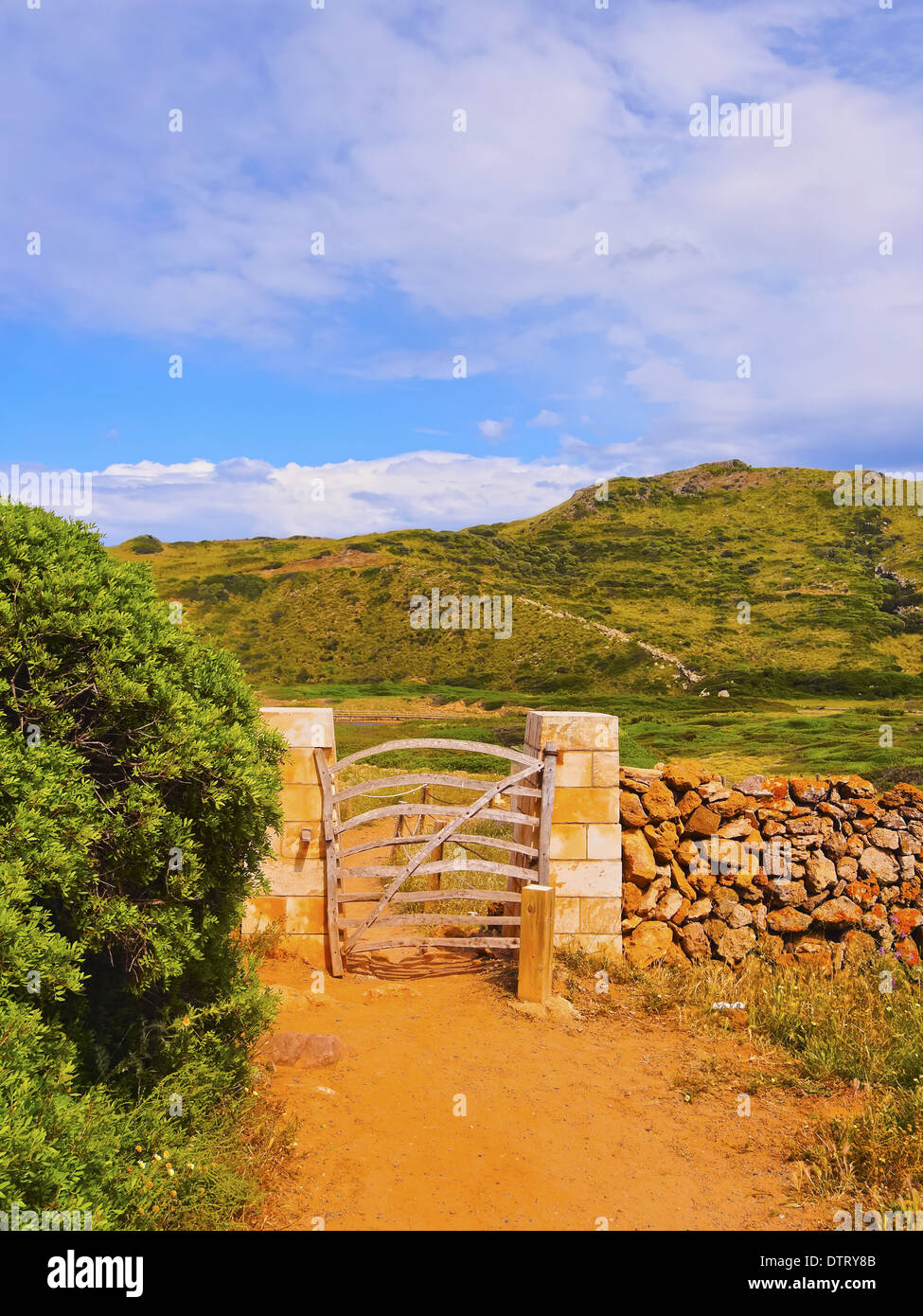 Traditional Wooden Gate on Northern Menorca, Balearic Islands, Spain ...