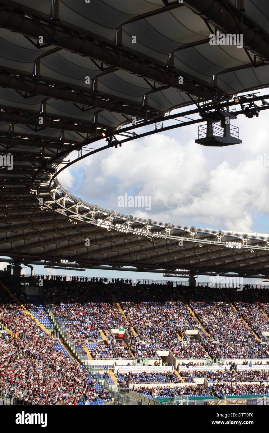 Rome, Italy. 22nd February 2014. rugby fans inside the olympic stadium ...
