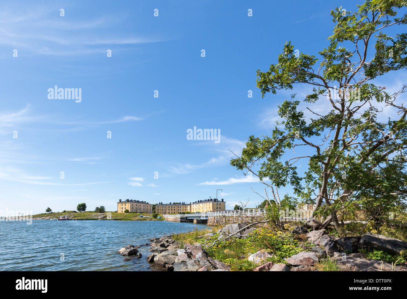 A view from Länsi-Musta island and its barracks in Suomenlinna fort ...