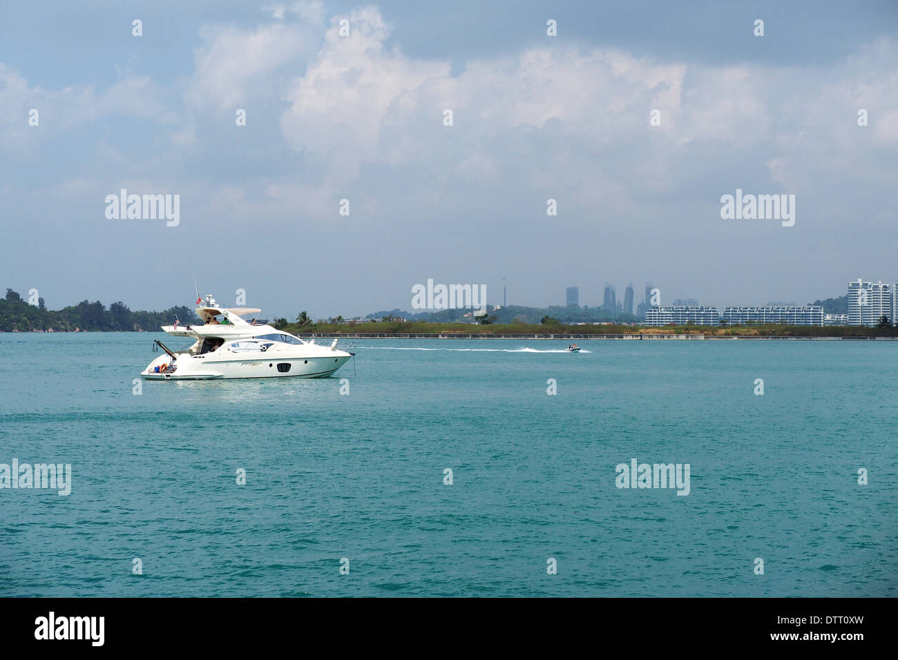 Private yacht anchored at the sheltered waters of Singapore's Southern ...