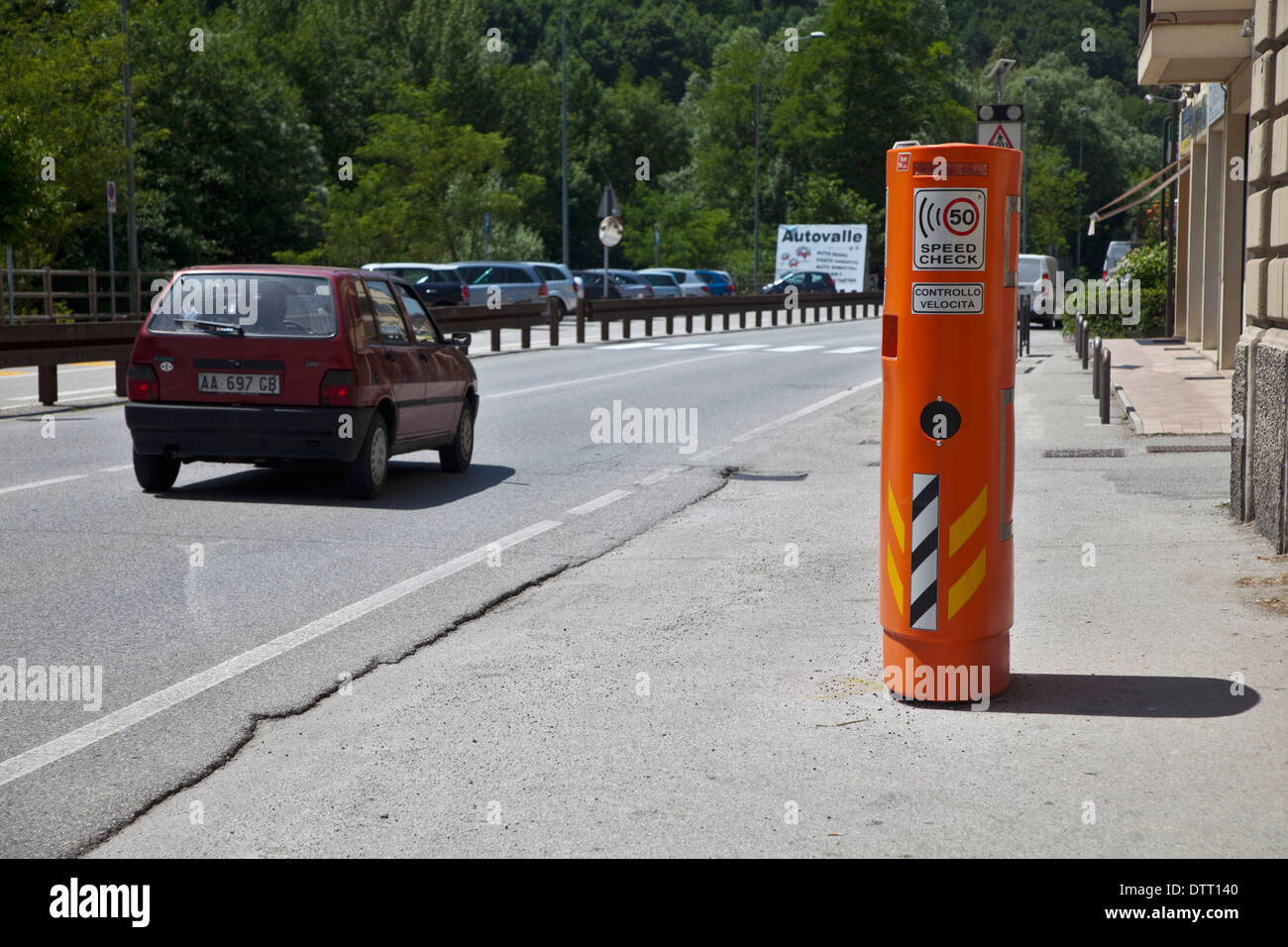 Roadside Speed Check Camera, Vestone, Northern Italy Stock Photo - Alamy