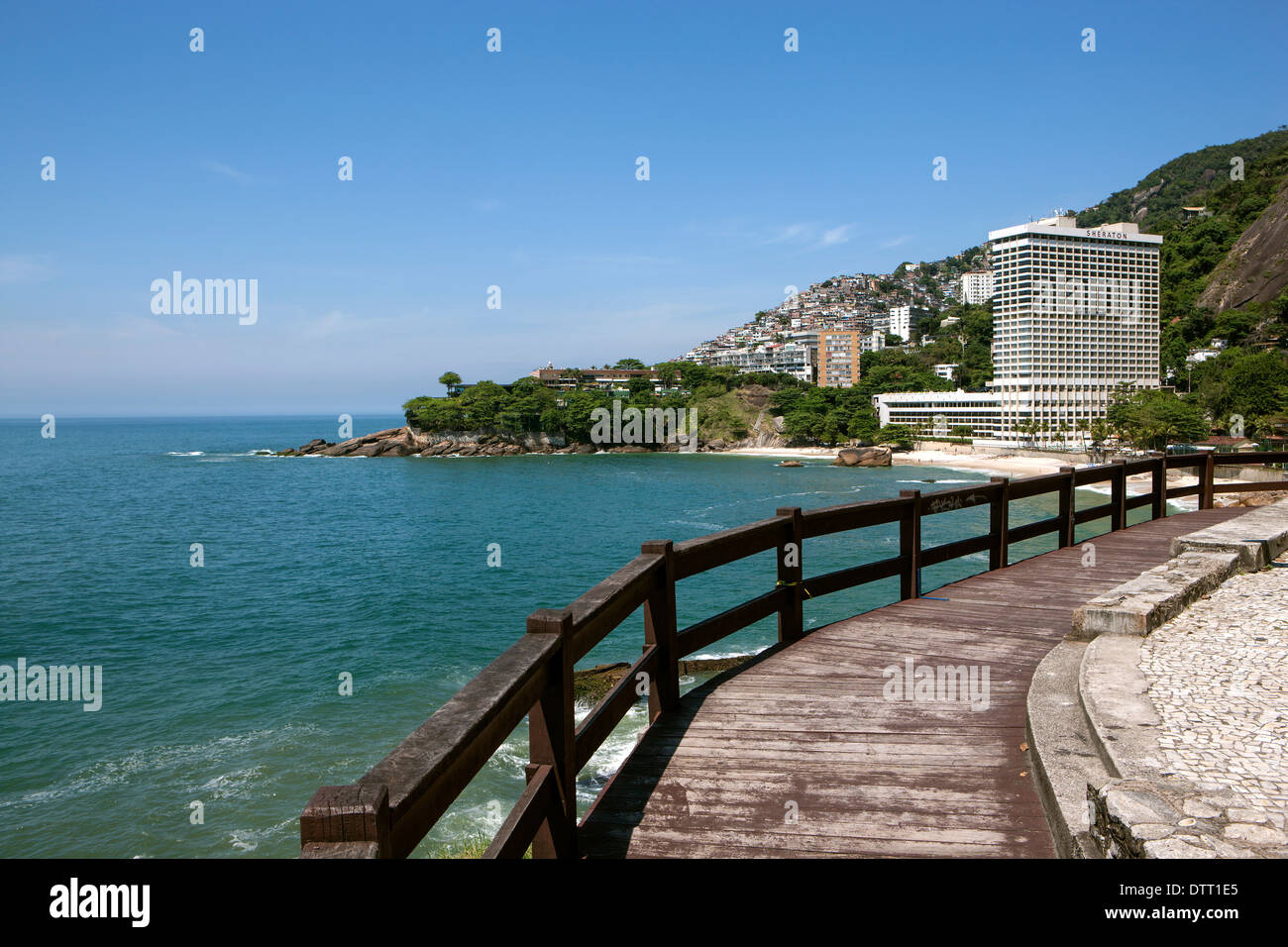 favela Vidigal, Rio de Janeiro, Brazil Sheraton Rio, beach, sea Stock ...