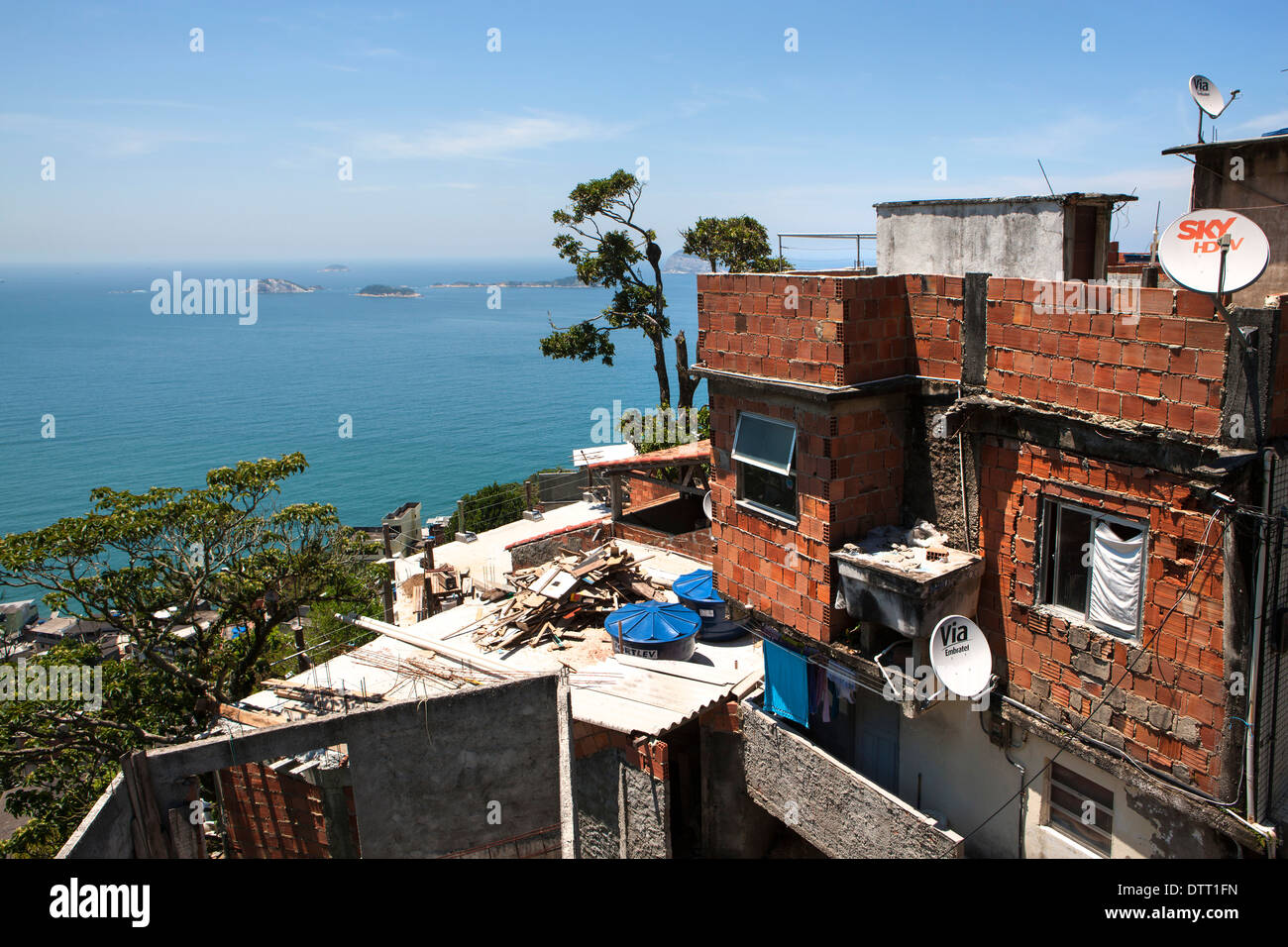 Vidigal slum, favela Vidigal, shack, Rio de Janeiro, Brazil Stock Photo ...