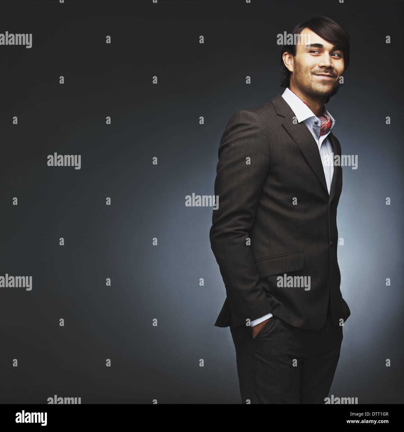 Man Standing Looking Over Shoulder