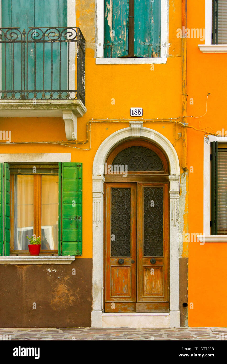 Colored buildings. Burano. Venice. Veneto. Italy Stock Photo - Alamy