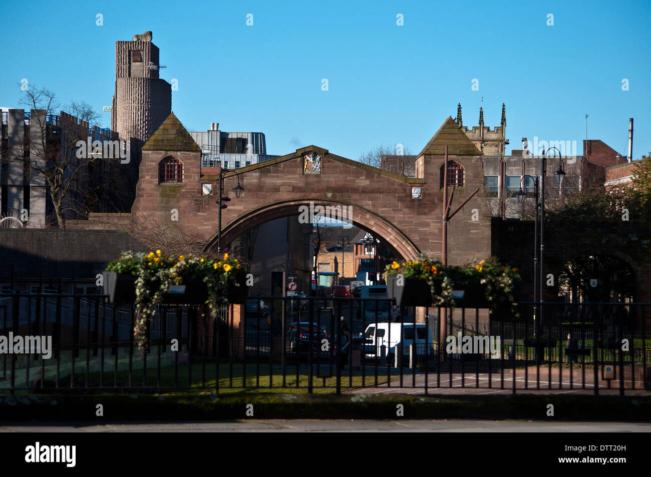Newgate Chester town walls wall Stock Photo - Alamy