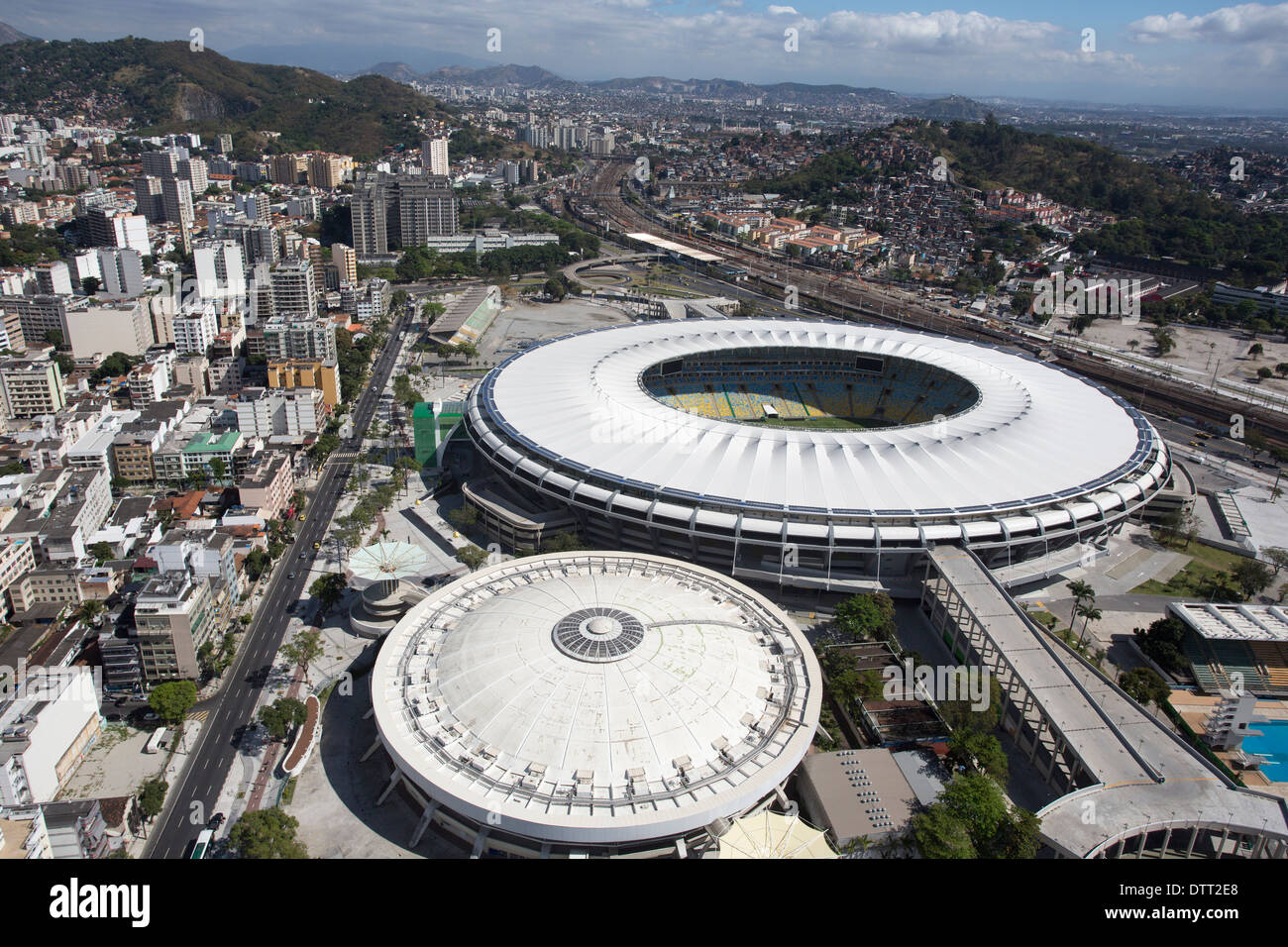 Aerial view of Maracana national stadium in Rio de Janeiro, which will ...