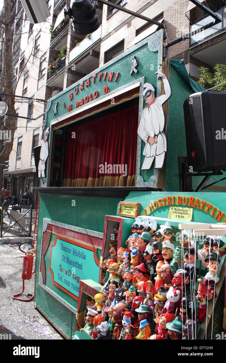 Rome, Italy. 23rd February 2014. Carnival day on Via Oderisi da Gubbio ...