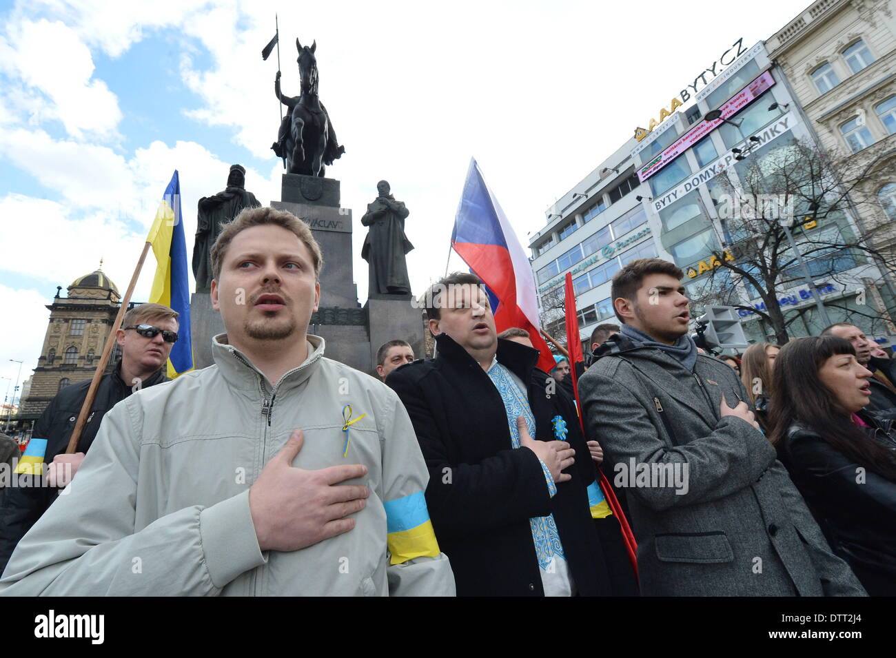 Prague, Czech Republic. 23rd February 2014. Ukrainians living in the ...