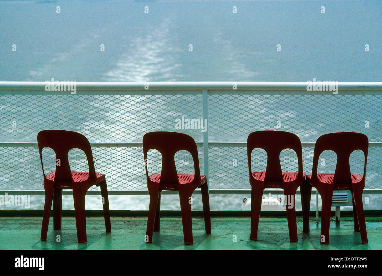deck chairs on a ferry boat Stock Photo - Alamy